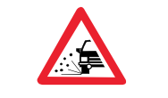 Loose chippings sign - Qatar Traffic Signs| smashplus